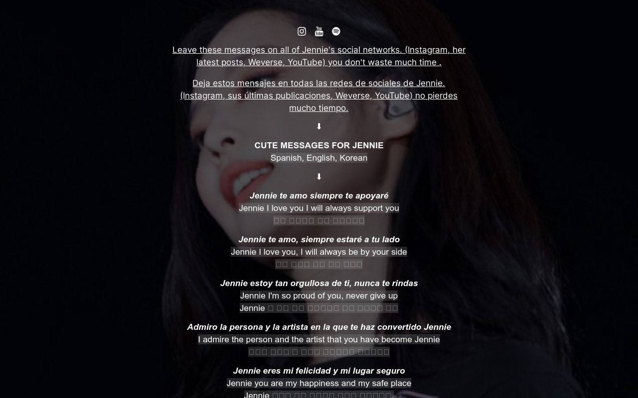 cute messages for jennie!